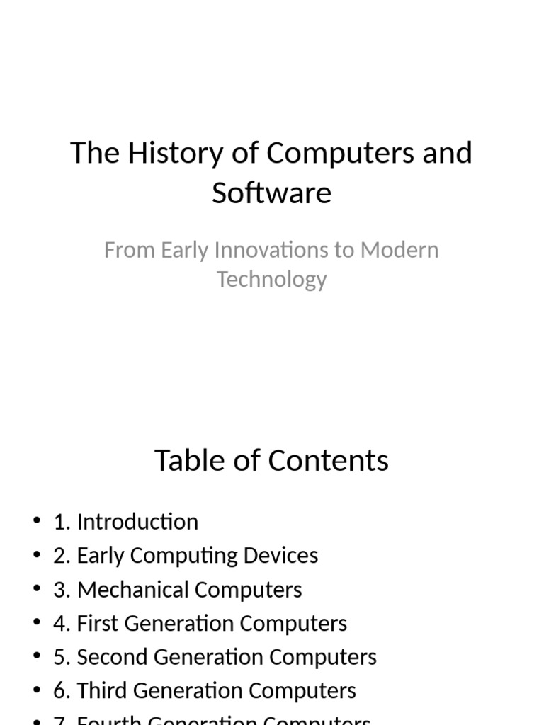 History of Computers and Software | PDF | Software | Computing