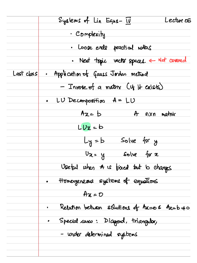 Lecture 05 Lin Eq IV | PDF