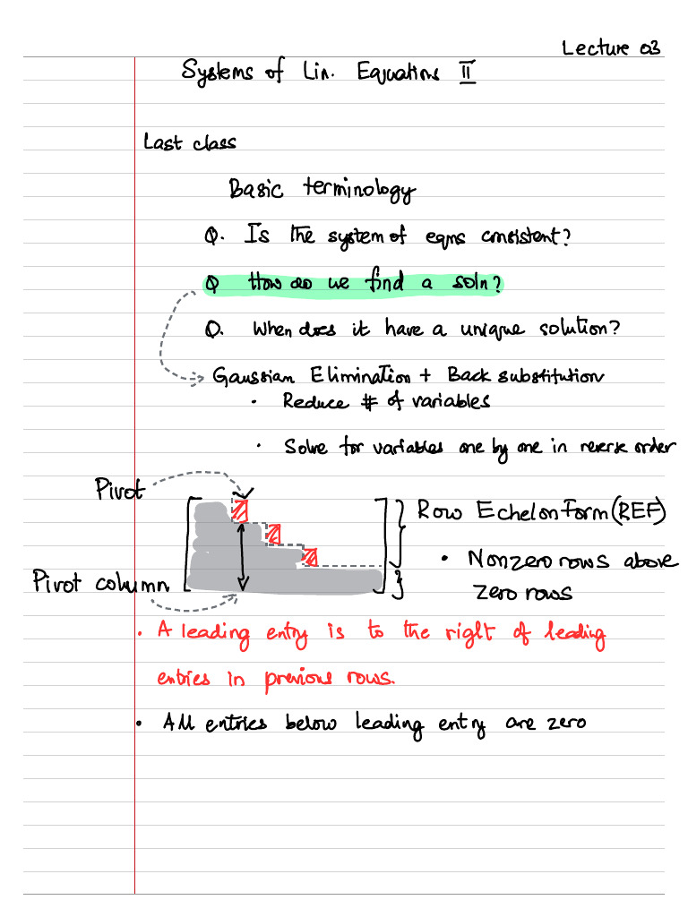Lecture 03 Lin Eq II | PDF