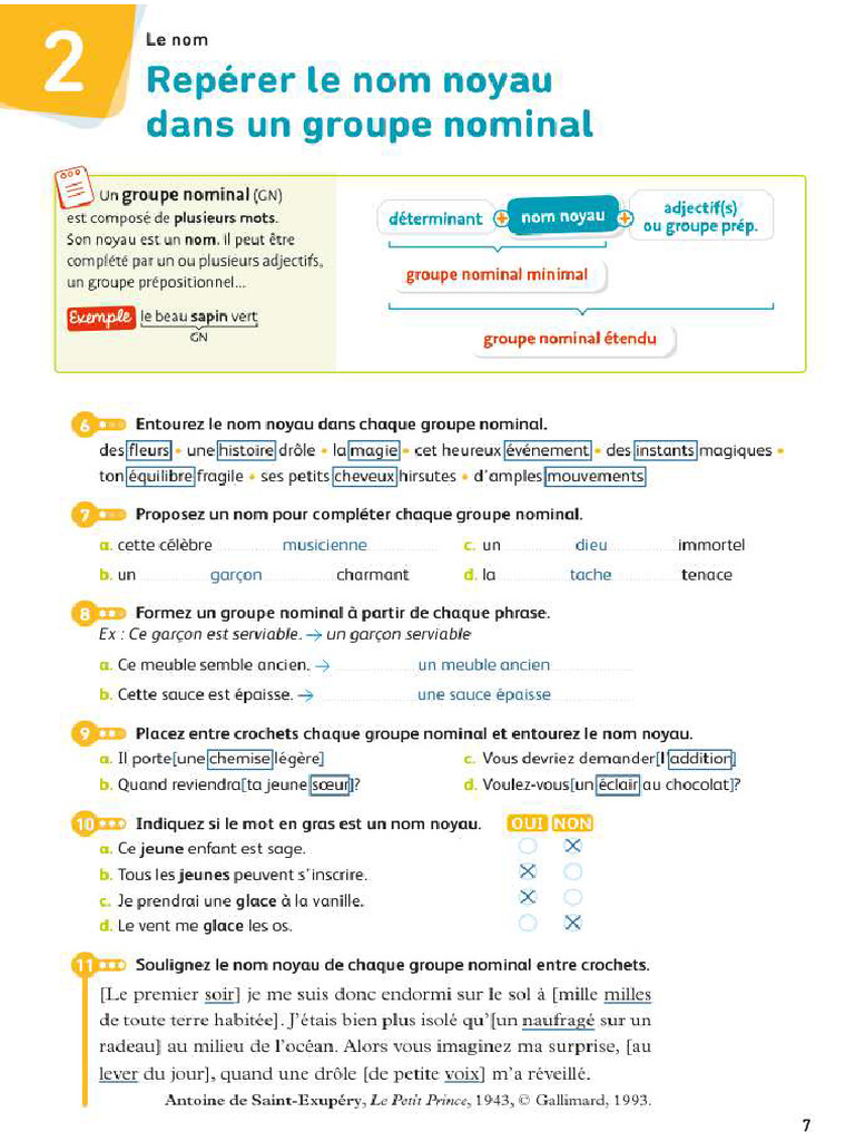 Repérer le nom noyau dans un GN | PDF