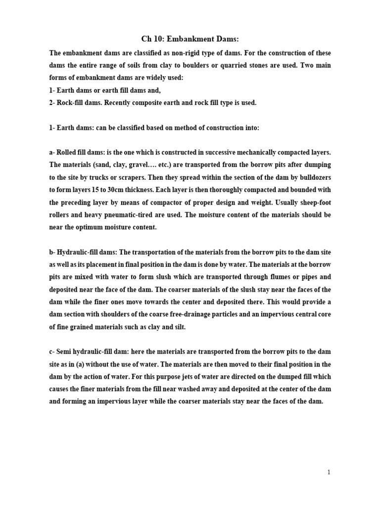 Types of Zoned Embankment Dams | PDF | Dam | Spillway