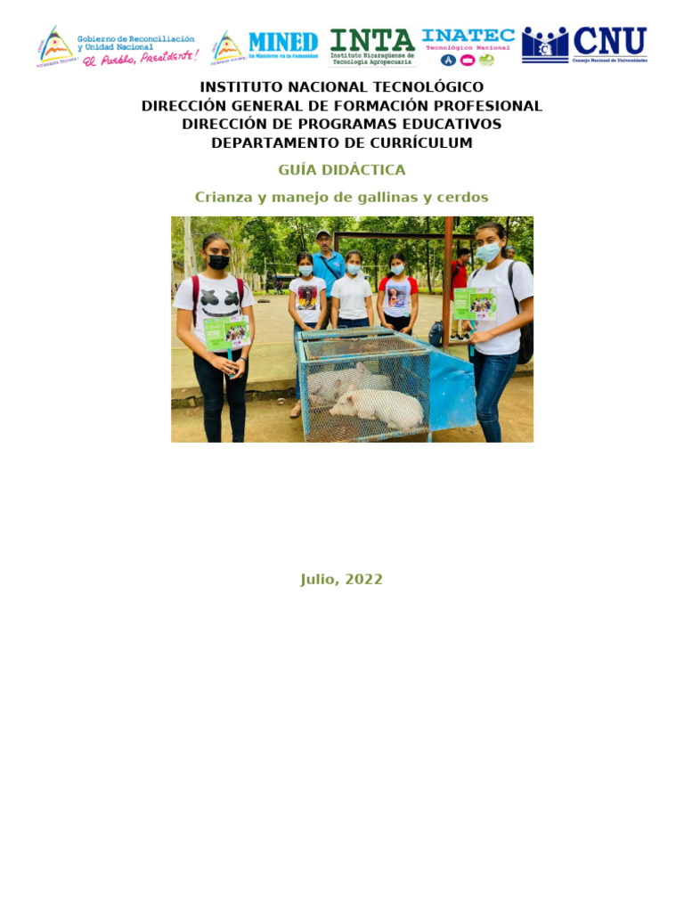 GD- Crianza y Manejo de Gallinas y Cerdos | PDF | Plan de estudios GD- Crianza y Manejo de Gallinas y Cerdos | PDF | Plan de estudios