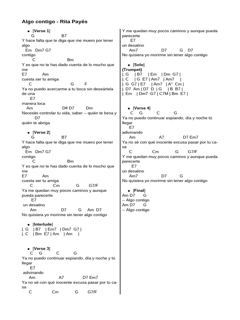 Algo Contigo - Rita Payés | PDF