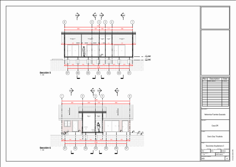 Diseño Básico Casa Dr Secciones Arquitectónicas Pdf