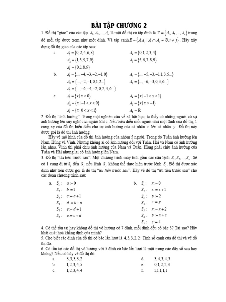 BT - To Hop Do Thi - Ch2 | PDF