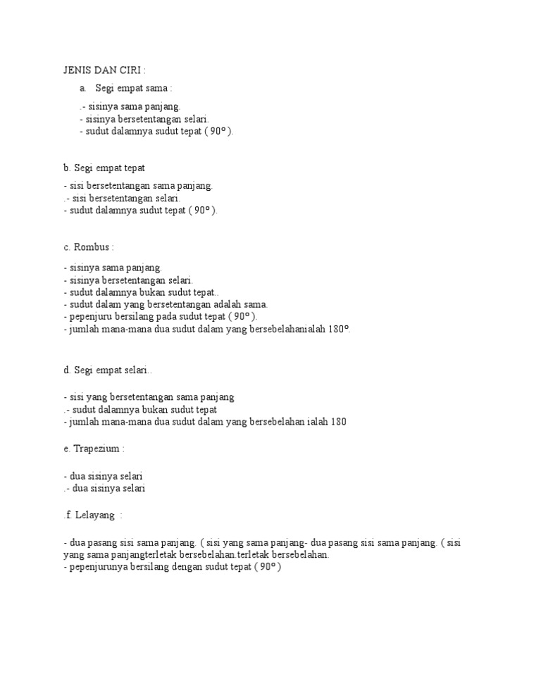 Jenis Dan Ciri Poligon | PDF | Seni & Disiplin Bahasa