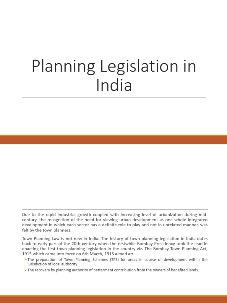 Planning Legislation in India | PDF
