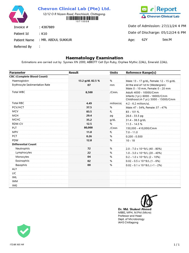 Medical Report | PDF | White Blood Cell | Immune System