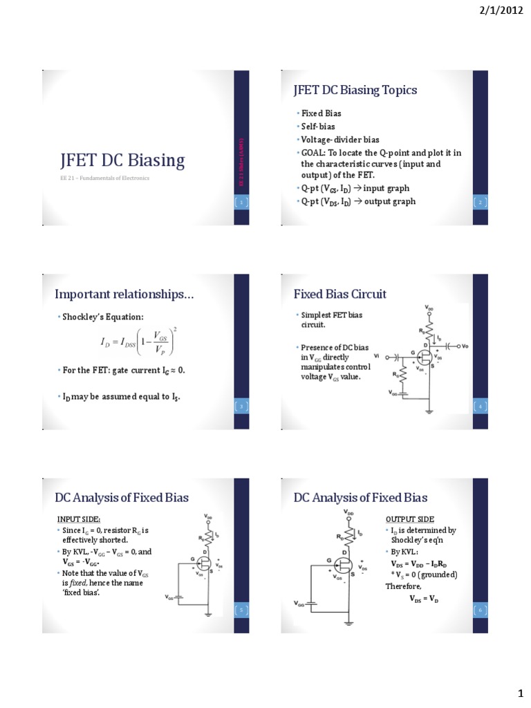 Lecture 2.4: FET DC Biasing & Combination Networks | PDF | Field Effect ...