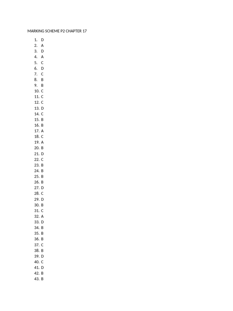 Marking Scheme p2 Chapter 17 | PDF