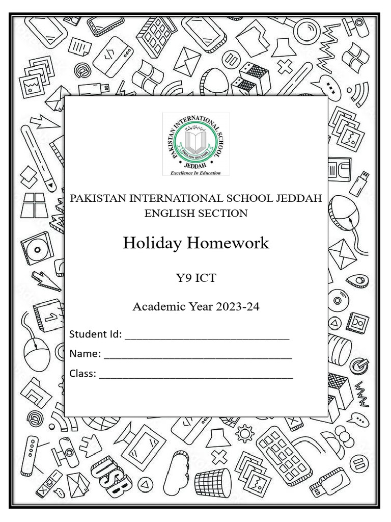 Y9-ICT Holiday Homework 2023-24 | PDF