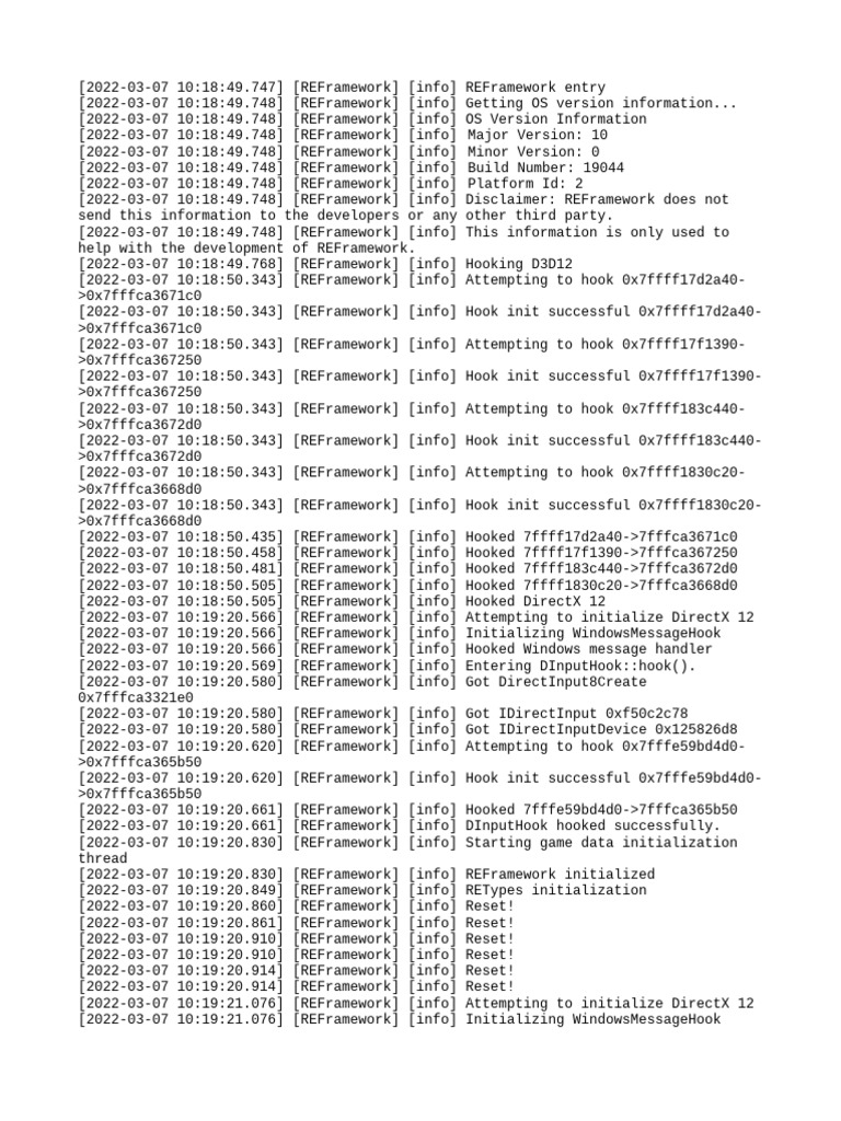 Re2 Framework Log | PDF | System Software | Software