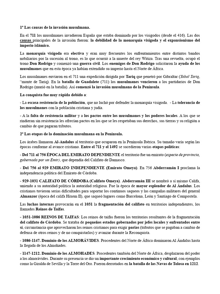 1º Las Causas de La Invasión Musulmana | PDF | Al Andalus | Califato