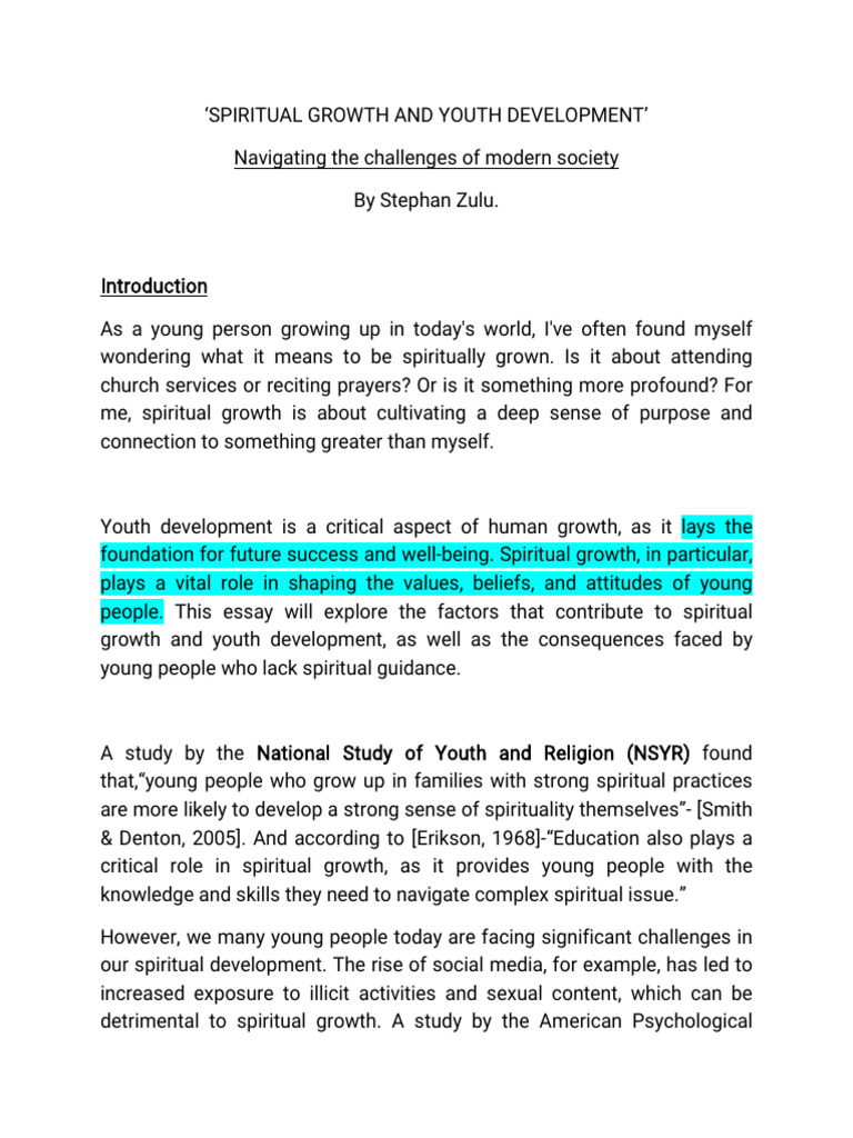 Spiritual Growth and Youth Development | PDF | Spirituality | Temptation