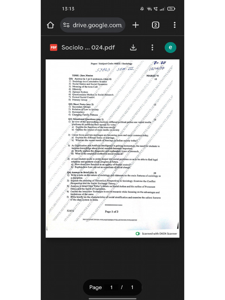 Sociology Papers | PDF