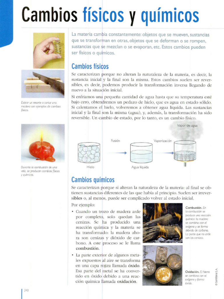 1°cambio Fisico y Cambio Quimico | PDF