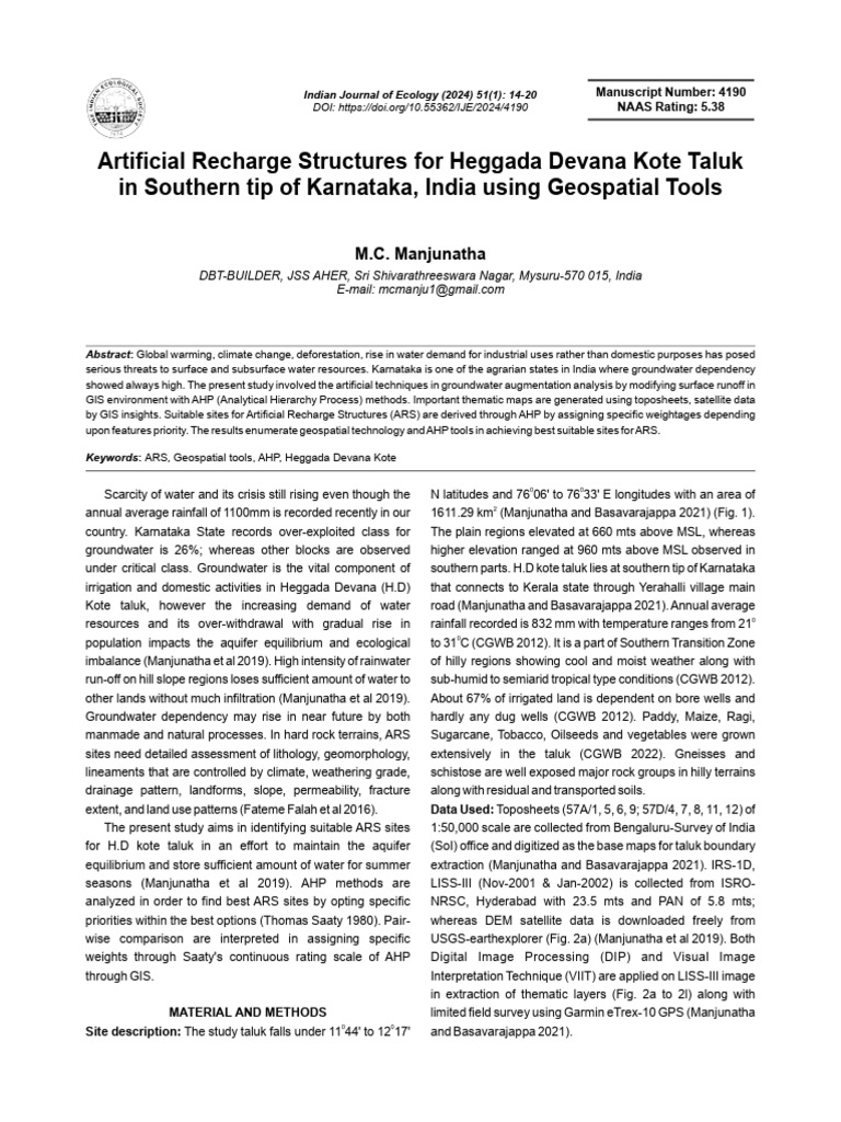 Artificial Recharge Structures For Hegga | PDF | Groundwater | Surface ...