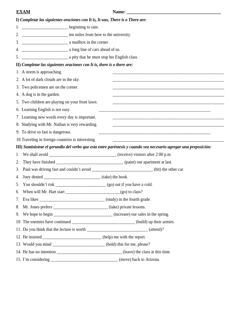 English III Test V Unidad 3 Tema 5 | PDF