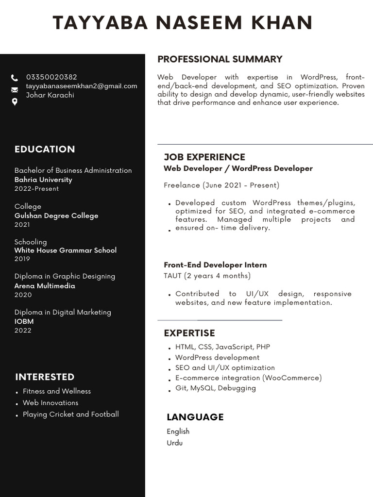 CV Tayyaba-2 | PDF