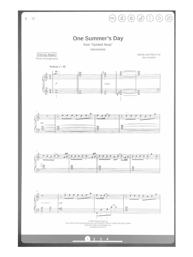 One Summer's Day (Facile) | PDF