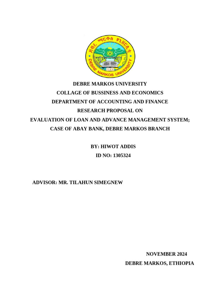 propEVALUATION OF LOAN AND ADVANCE MANAGEMENT SYSTEMEVALUATION OF LOAN AND ADVANCE MANAGEMENT ...