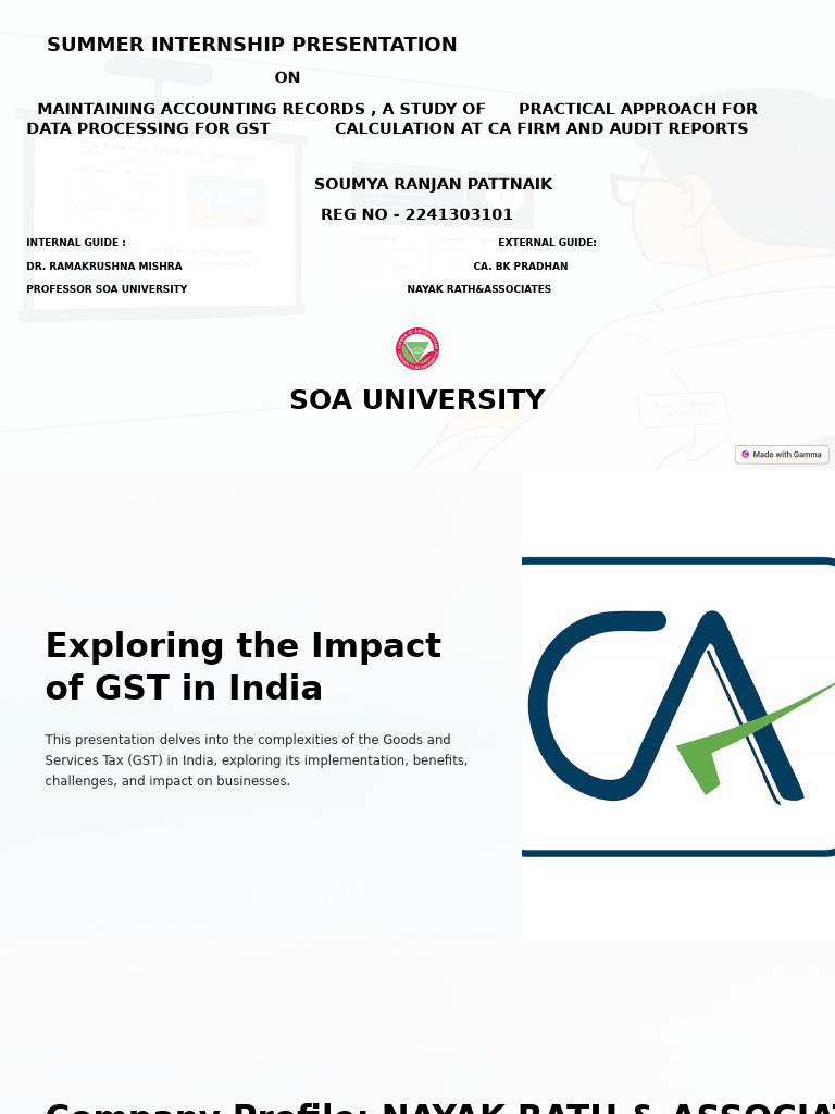 Summer Internship Presentation | PDF