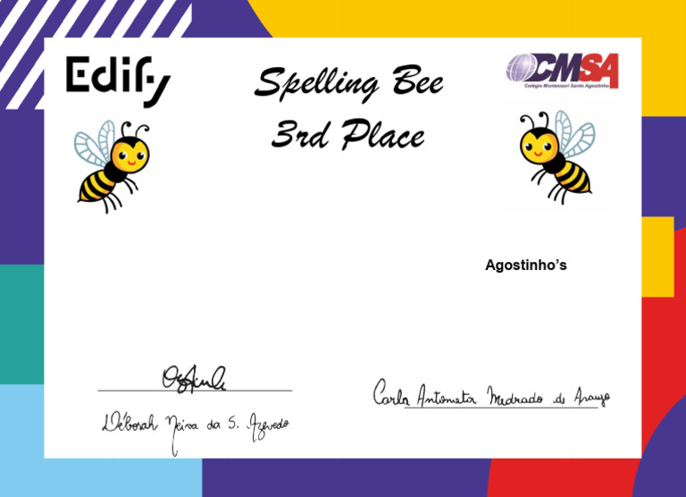 Certificado Edify - Campeão 3º Lugar | PDF