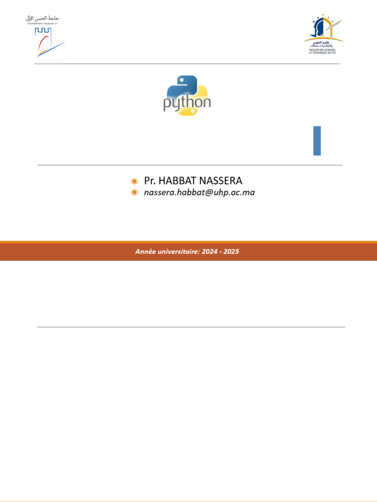 Algo & Programmation Python - Partie II (1 Sur 2) | PDF | Python (Langage de programmation ...