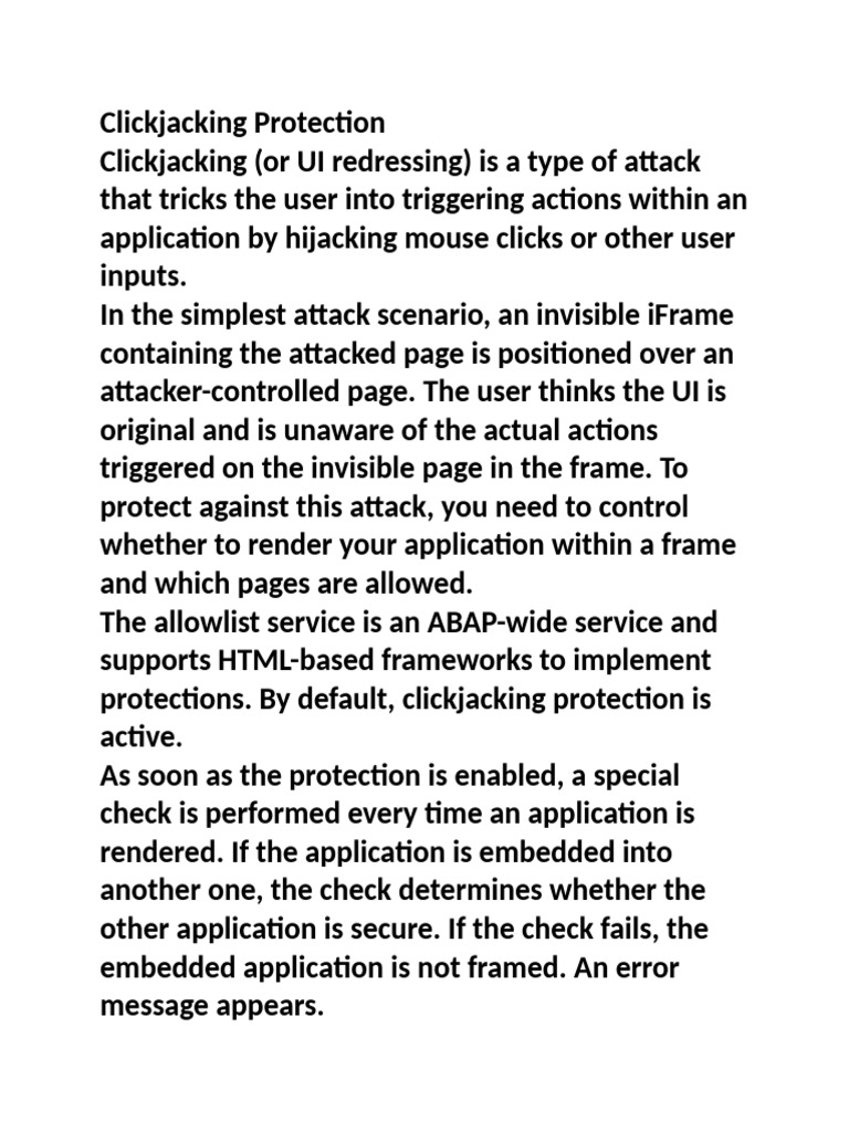 Clickjacking Protection | PDF