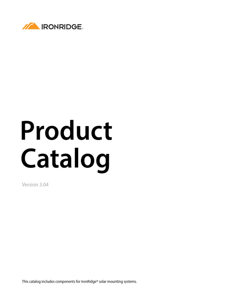 IronRidge Parts Catalog | PDF | Roof | Solar Panel