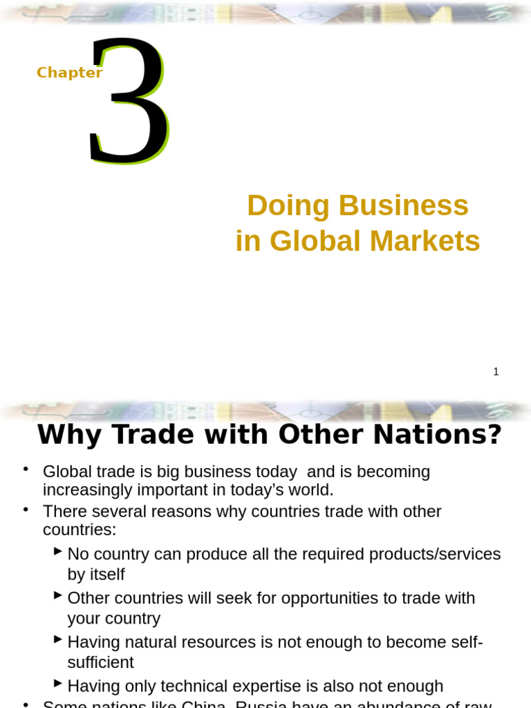 Ch3-Doing Busines in The Global Market | PDF | Tariff | Protectionism