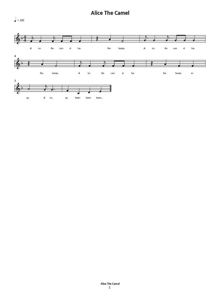 Alice the Camel Song Lyrics | PDF