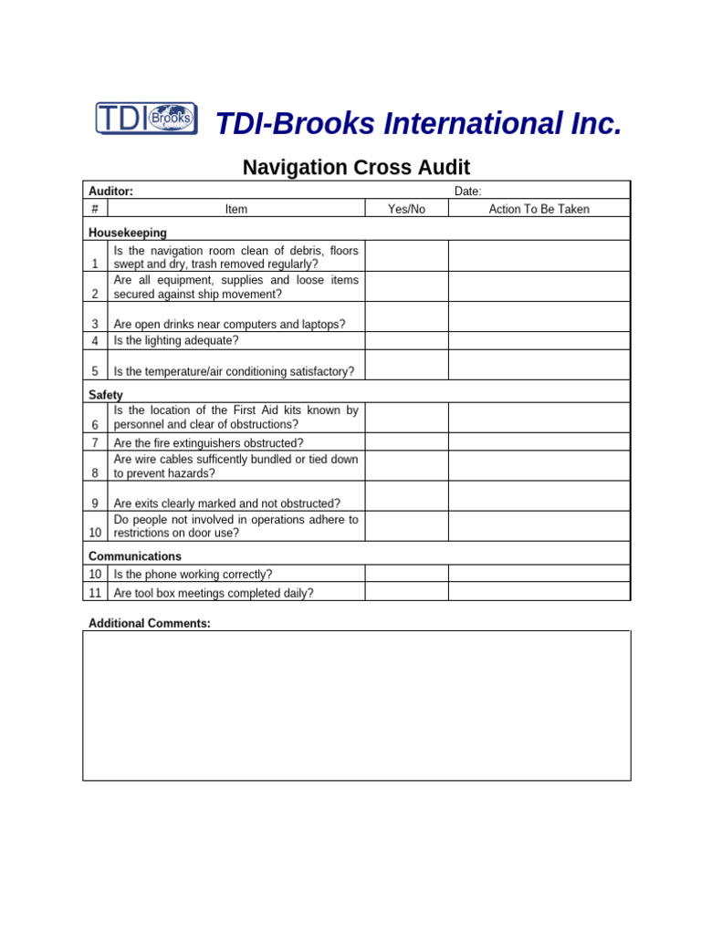Navigation Cross Audit | PDF