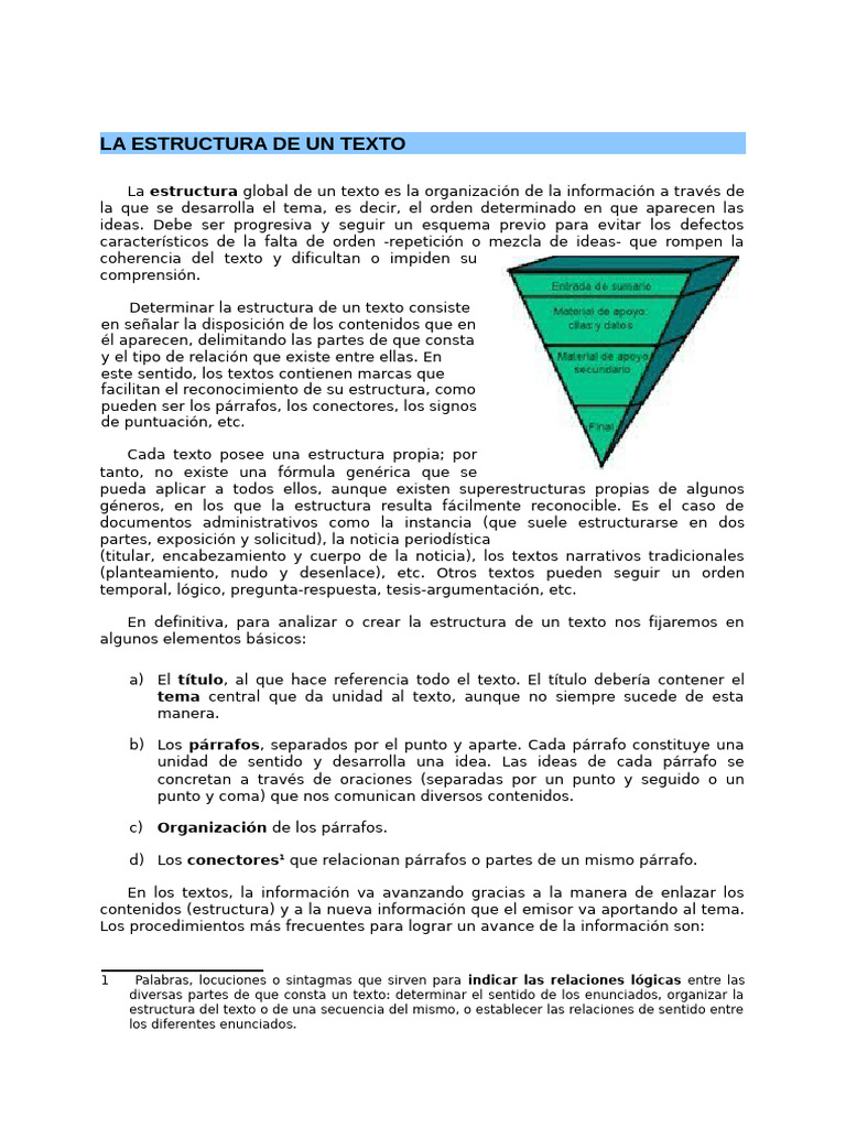 Estructura Del Texto | PDF | Oración (Lingüística) | Verdad