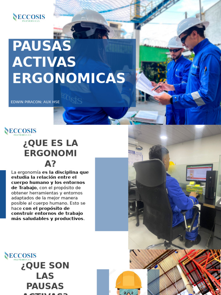 CAPACITACION PAUSAS ACTIVAS ERGONOMICAS | PDF | Factores humanos y ergonomía | Mano