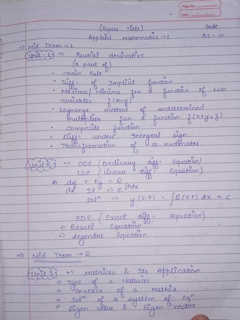 Mathematical Concepts Overview | PDF