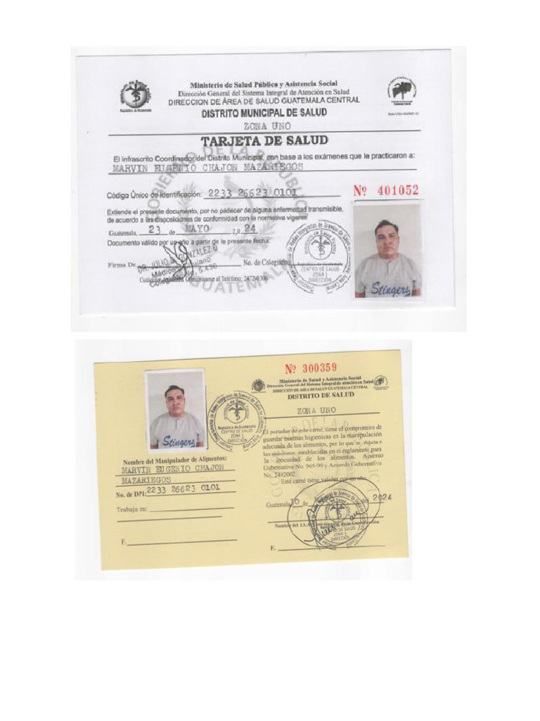 Tarjeta de Salud, Pulmones y Alimentos | PDF