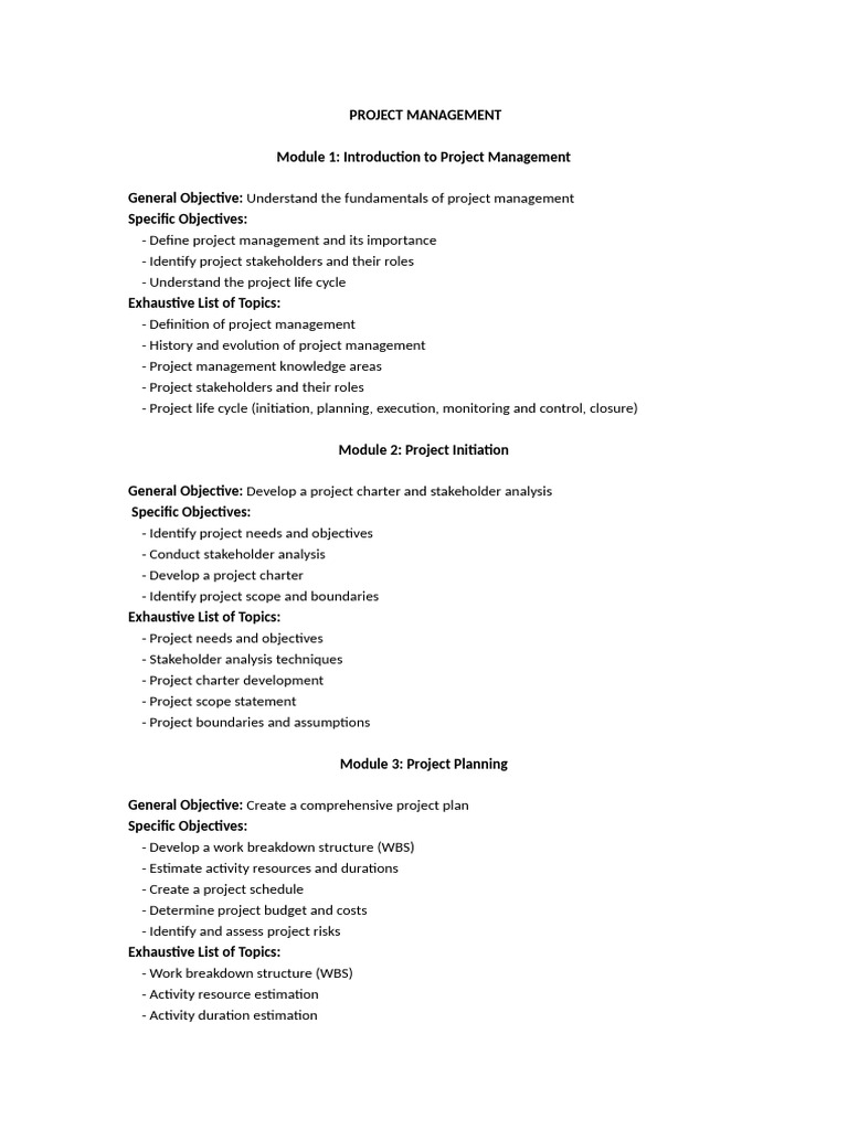 Project Management Module | PDF | Project Management | Business