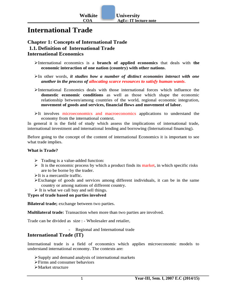 International Trade | PDF | Mercantilism | Comparative Advantage
