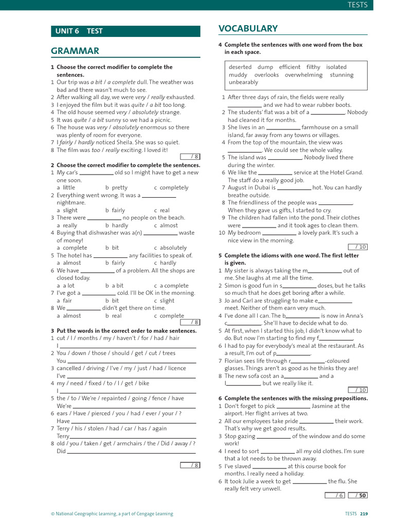 Upper Intermediate Unit 6 Test Pdf