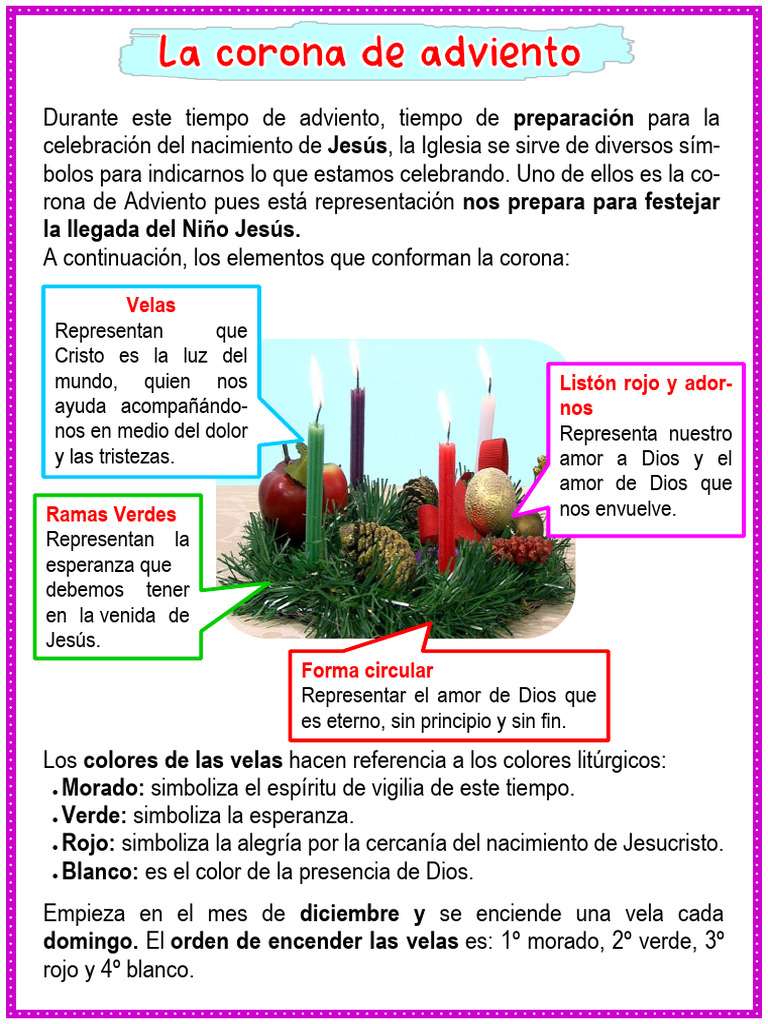 Ficha Corona de Adviento Maestra Janet | PDF | Adviento | Vela