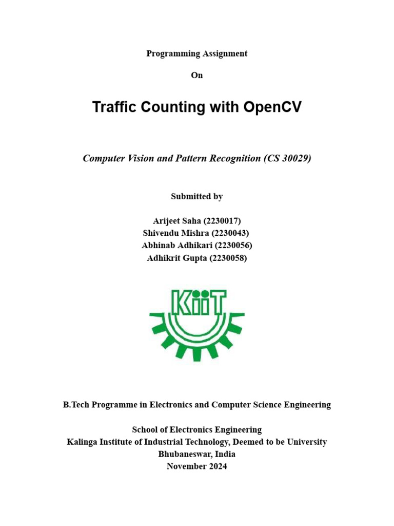 Report-Traffic Counting with OpenCV | PDF | Accuracy And Precision ...