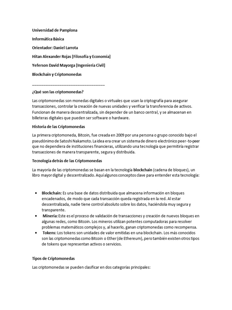 Cripto Monedas | PDF | Criptomoneda | Bitcoin