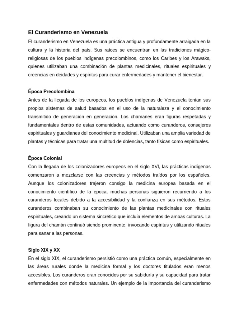 El Curanderismo en Venezuela | PDF | Medicina | Chamanismo
