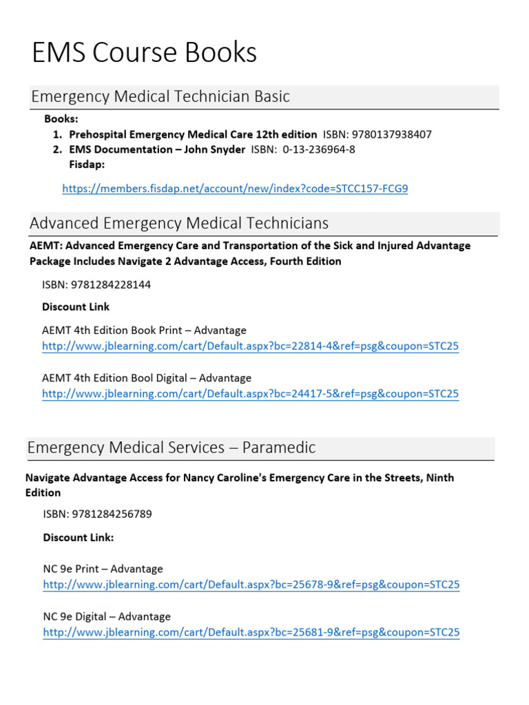 EMS Course Books | PDF