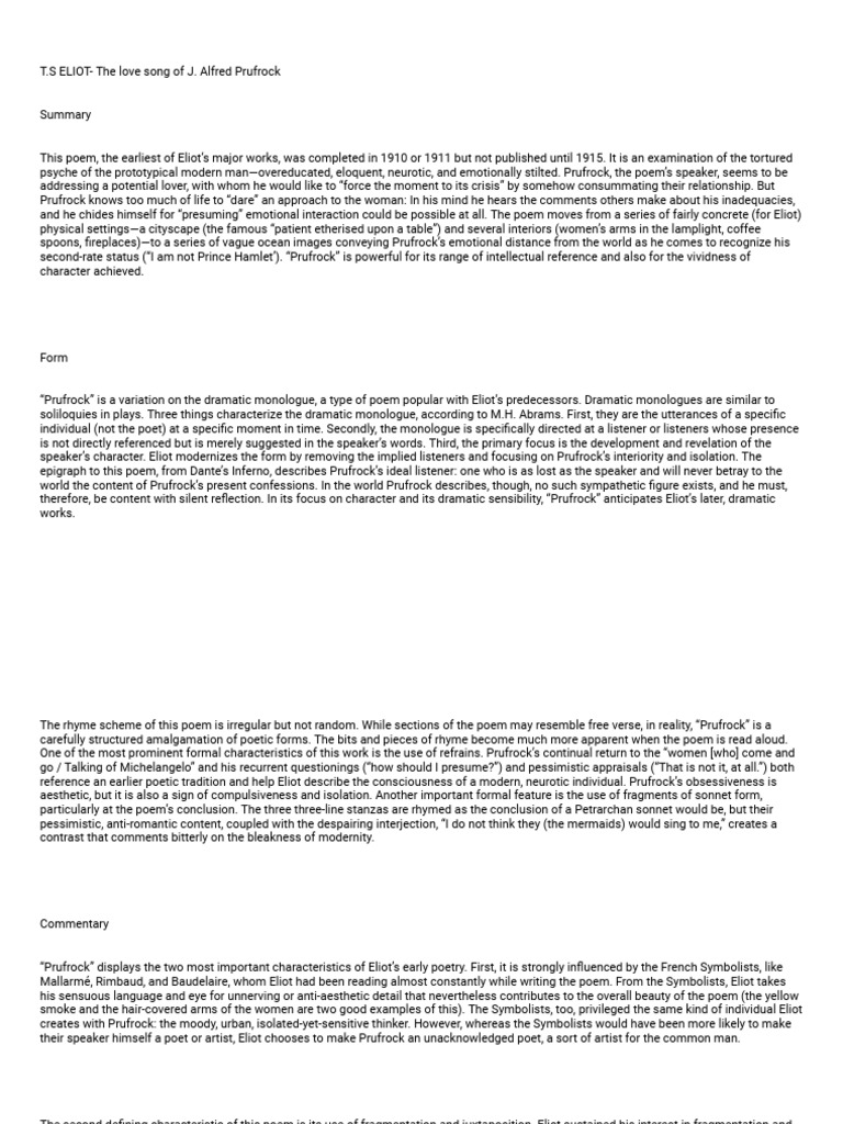 Modern Man's Inner Turmoil | PDF | Poetry | Symbolism (Arts)