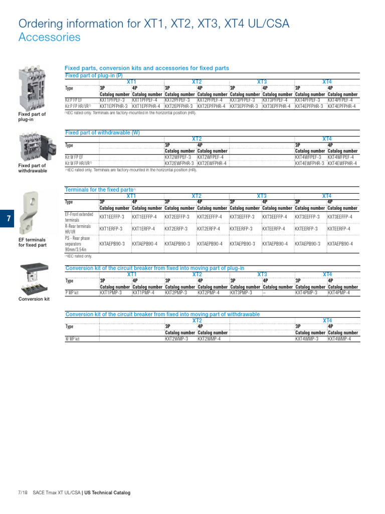 SACE Tmax XT UL/CSA Technical Catalog | PDF | Electrical Connector ...