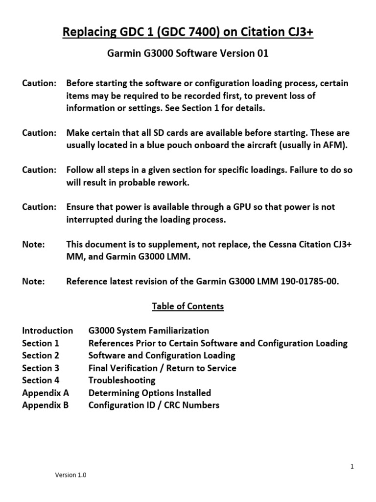 GDC 1 Replacement Instructions | PDF | Aviation | Aircraft