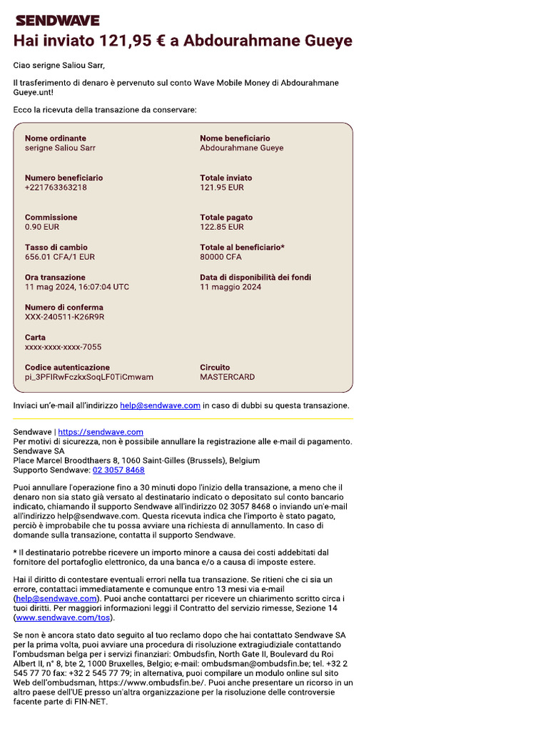 SendwaveReceipt 2024-05-11 | PDF