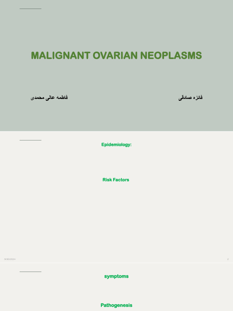 Malignant Ovarian Neoplasms | PDF | Ovarian Cancer | Cancer
